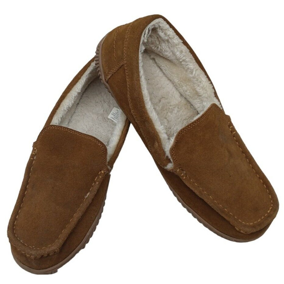 George | Shoes | George Hillcrest Leather Suede Moccasin House Slippers ...